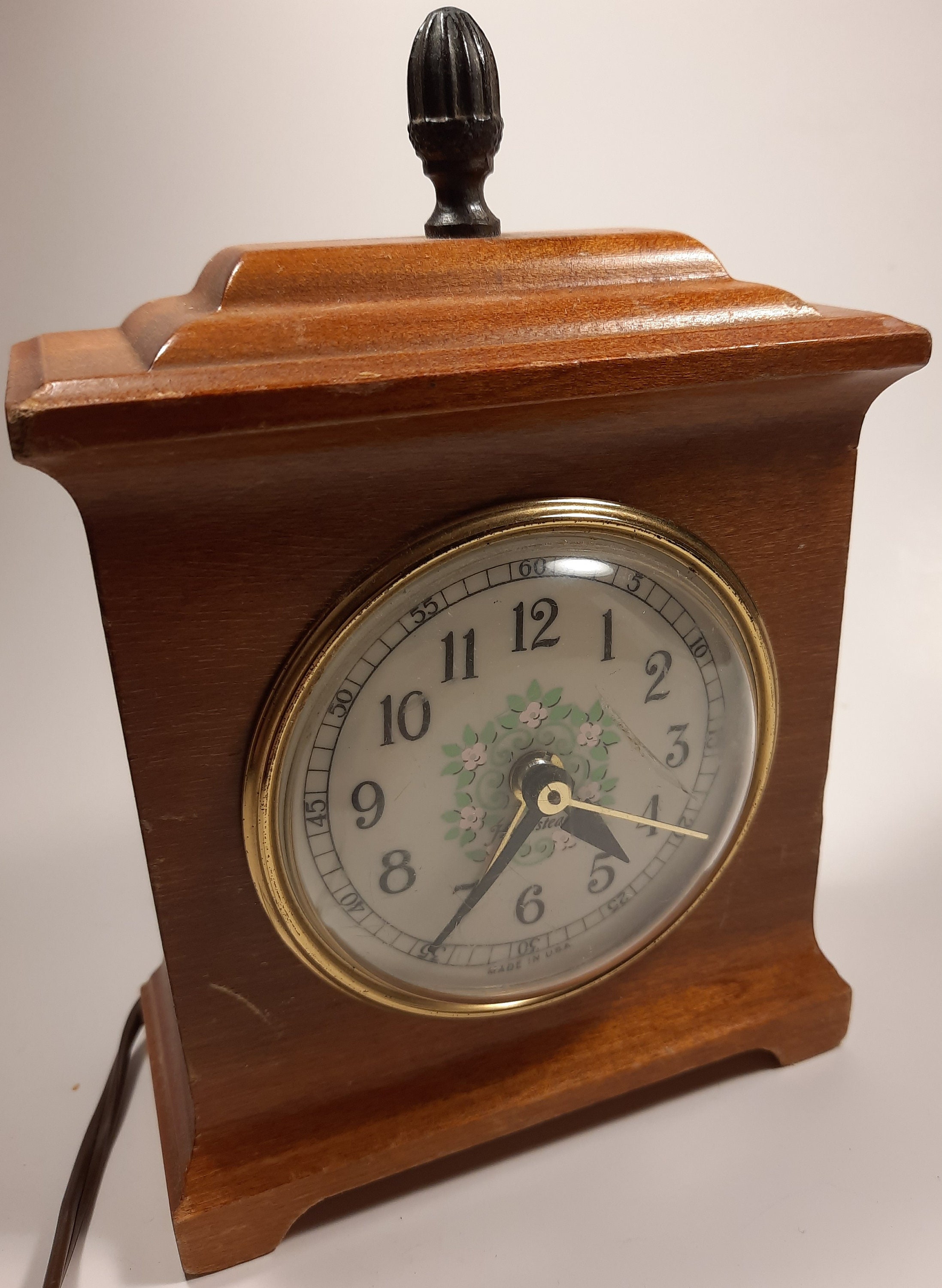 Vintage, Homestead Electric Mantel, Wood, Clock - Etsy