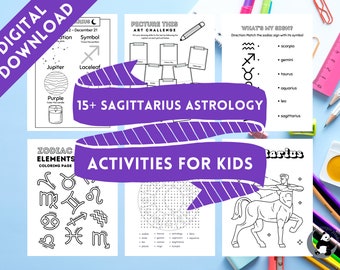 Printable Astrology Activity Bundle for Kids Libra Edition Coloring ...