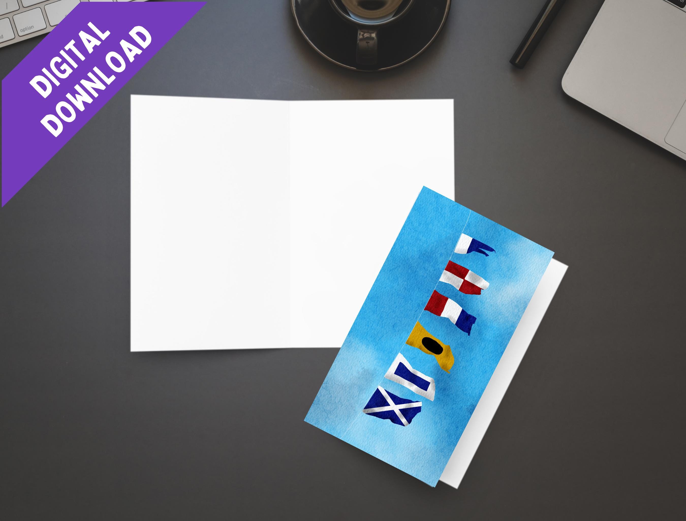 Autism PRINTABLE Nautical Alphabet Flag Greeting Card | Maritime ...