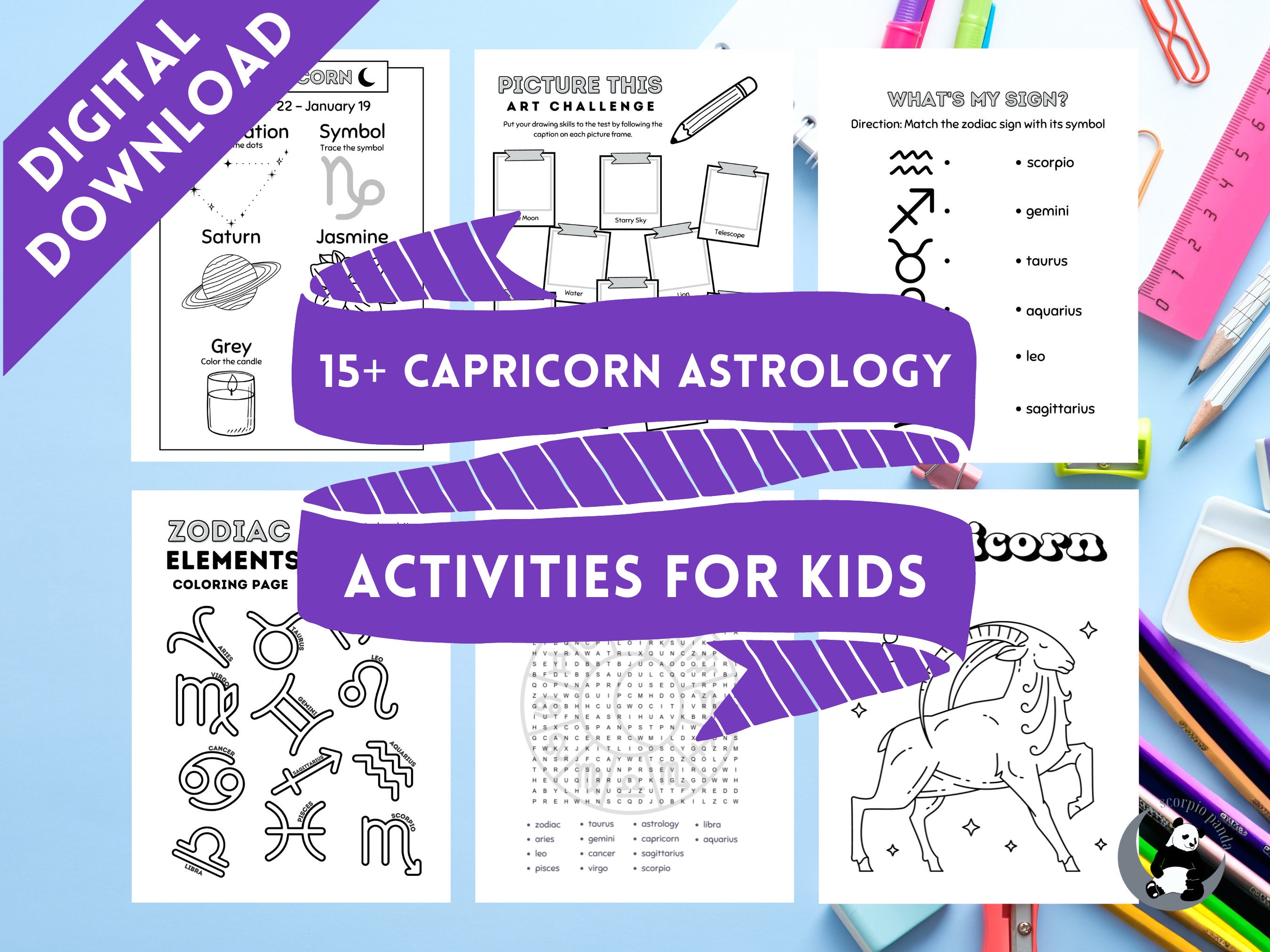 Printable Astrology Activity Bundle for Kids - Capricorn Edition ...