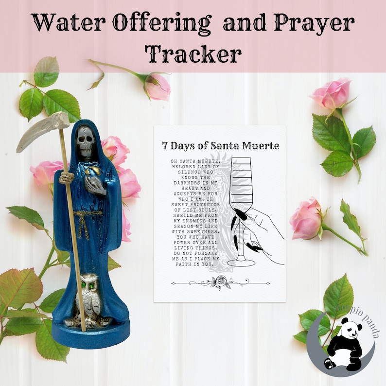 Santa Muerte Prayer & Water Offering Tracker - English / Spanish ...