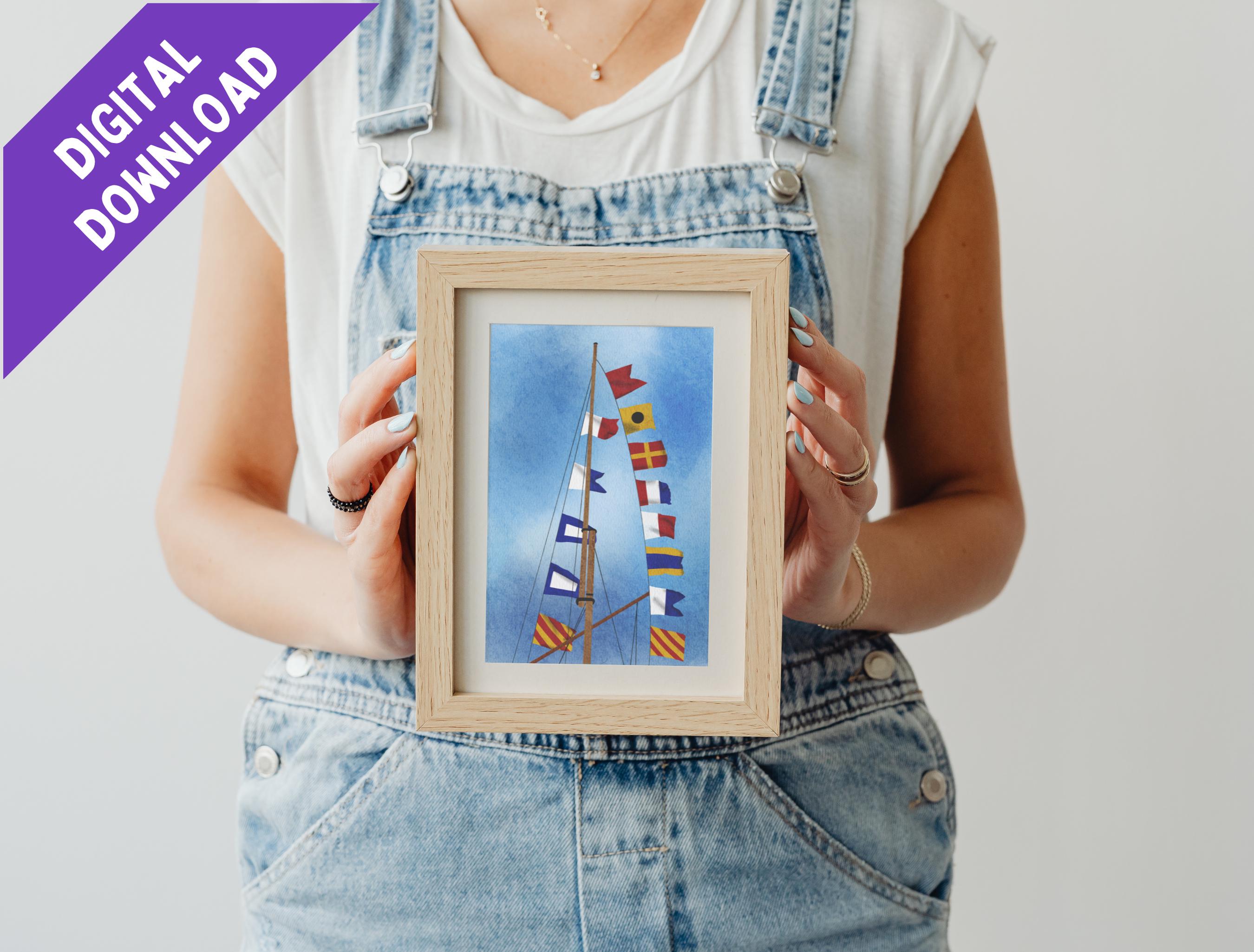 Happy Birthday PRINTABLE Nautical Alphabet Flag Wall Art Decor ...