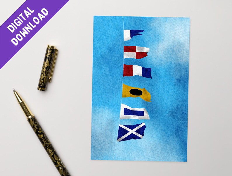 Autism PRINTABLE Nautical Alphabet Flag Greeting Card | Maritime ...