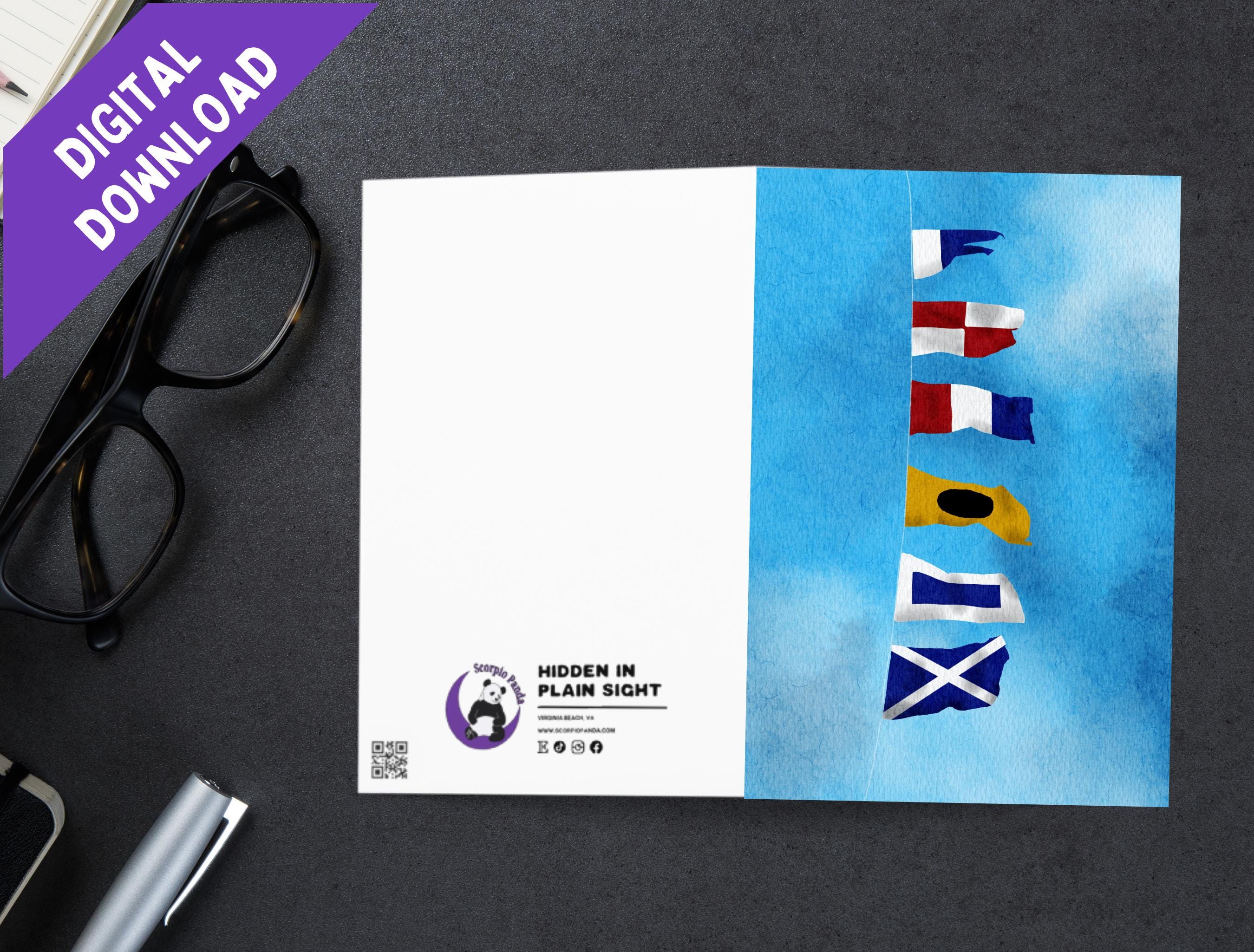 Autism PRINTABLE Nautical Alphabet Flag Greeting Card | Maritime ...