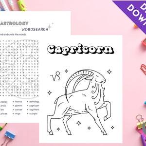 Printable Astrology Activity Bundle for Kids - Capricorn Edition ...