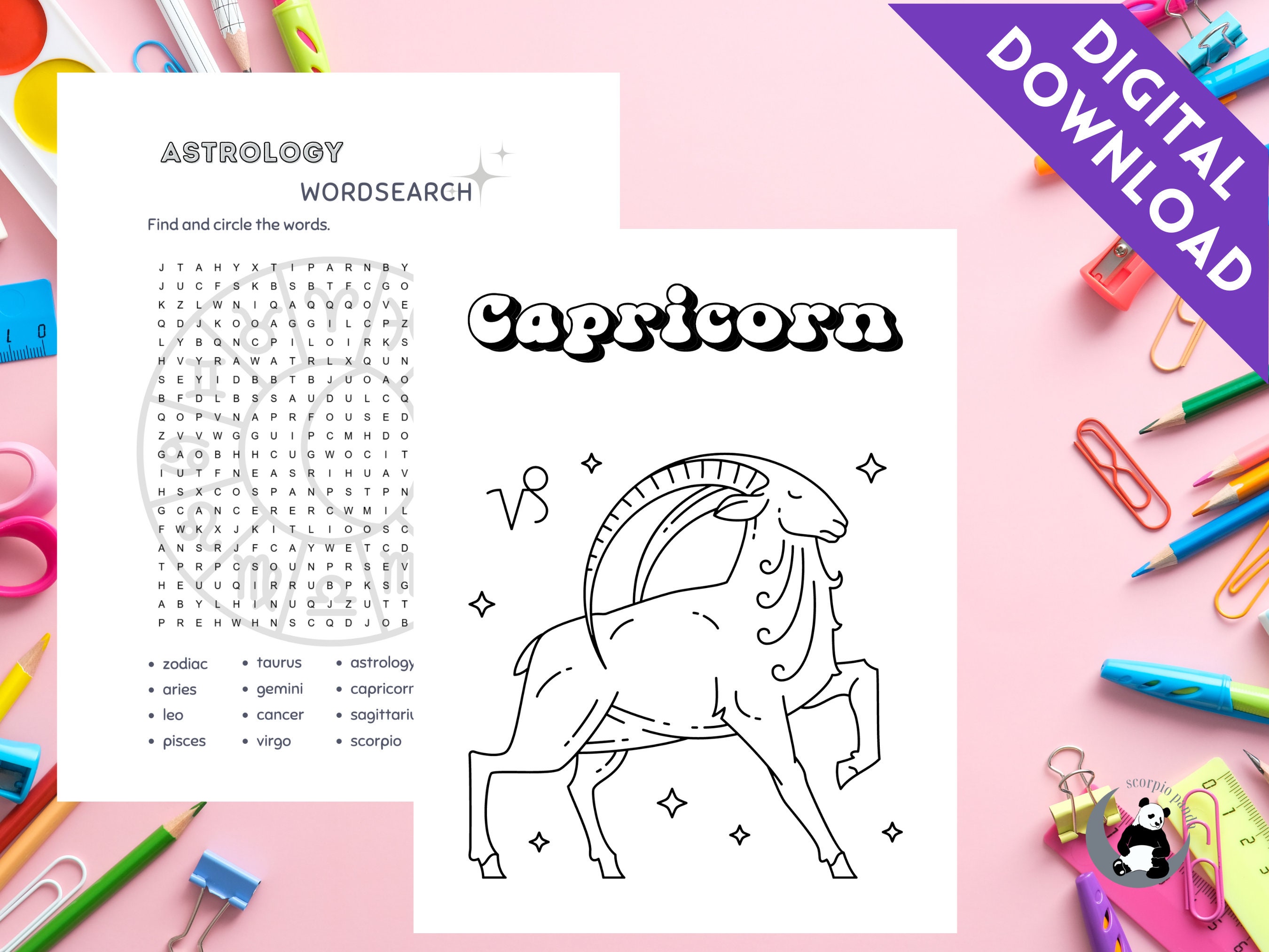 Printable Astrology Activity Bundle for Kids - Capricorn Edition ...