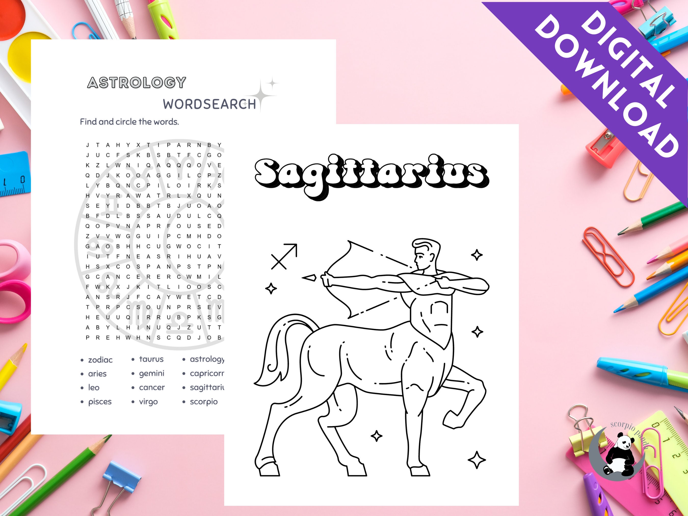 Printable Astrology Activity Bundle for Kids Sagittarius - Etsy