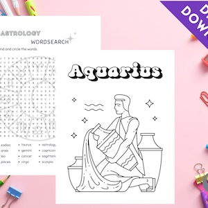 Printable Astrology Activity Bundle for Kids - Aquarius Edition ...