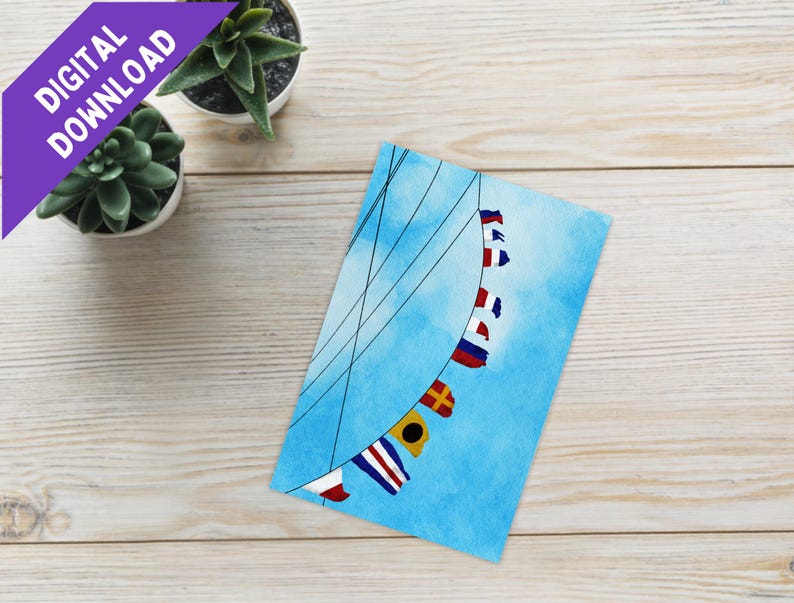 Eat the Rich PRINTABLE Nautical Alphabet Flag Greeting Card | Maritime ...