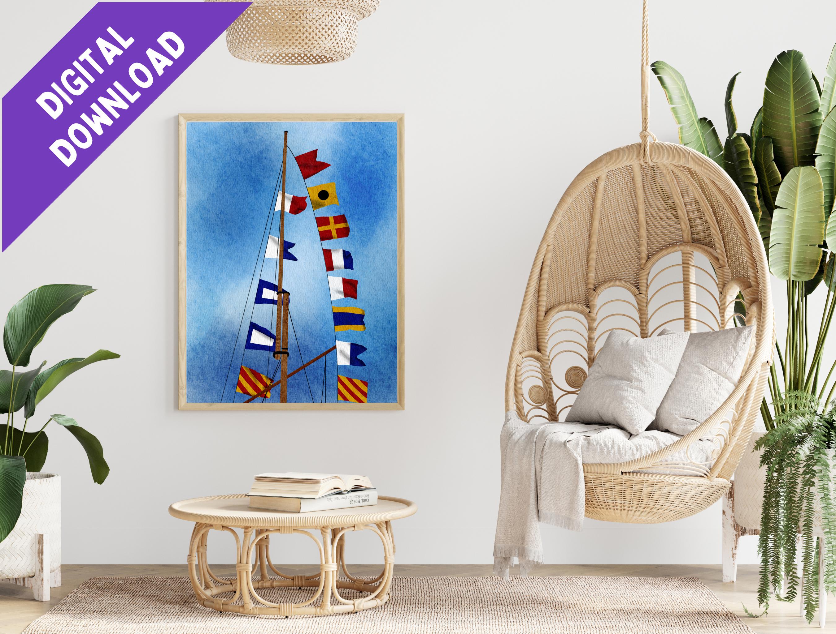 Happy Birthday PRINTABLE Nautical Alphabet Flag Wall Art Decor ...