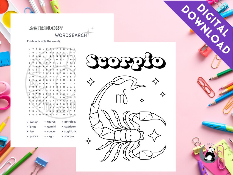 Printable Astrology Activity Bundle for Kids - Scorpio Edition ...