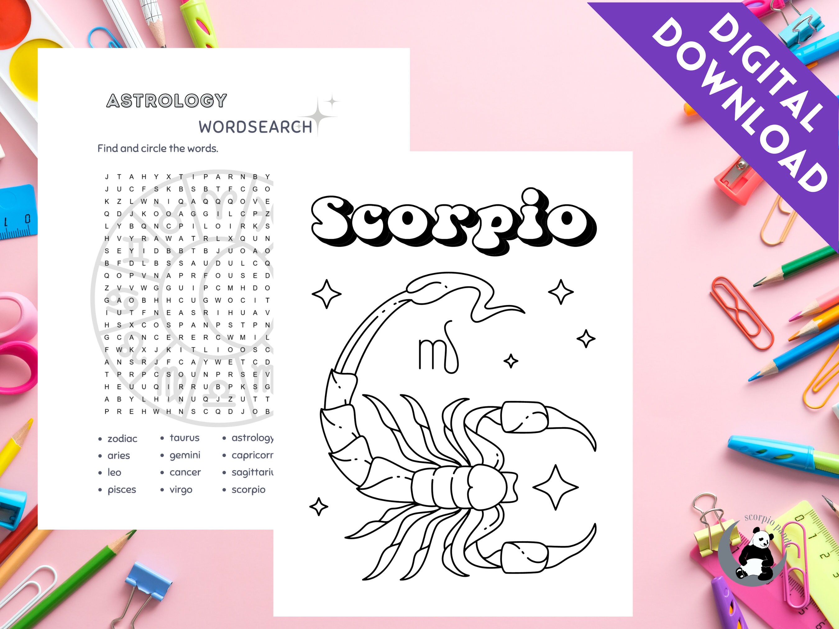 Printable Astrology Activity Bundle for Kids - Scorpio Edition ...