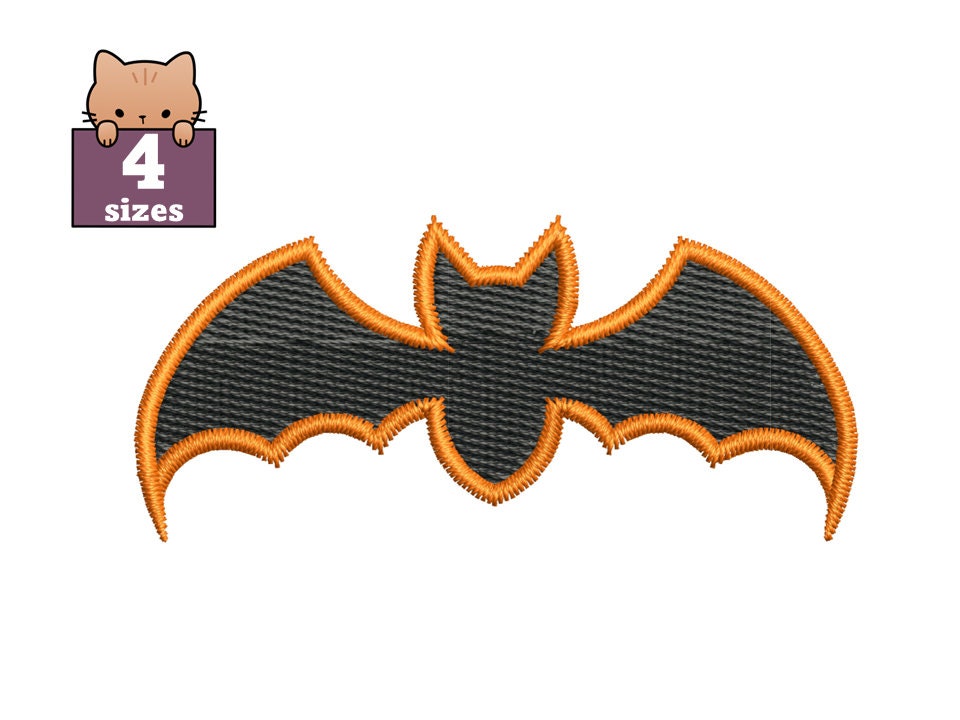 Bat Embroidery Pattern Halloween Machine Embroidery Design - Etsy