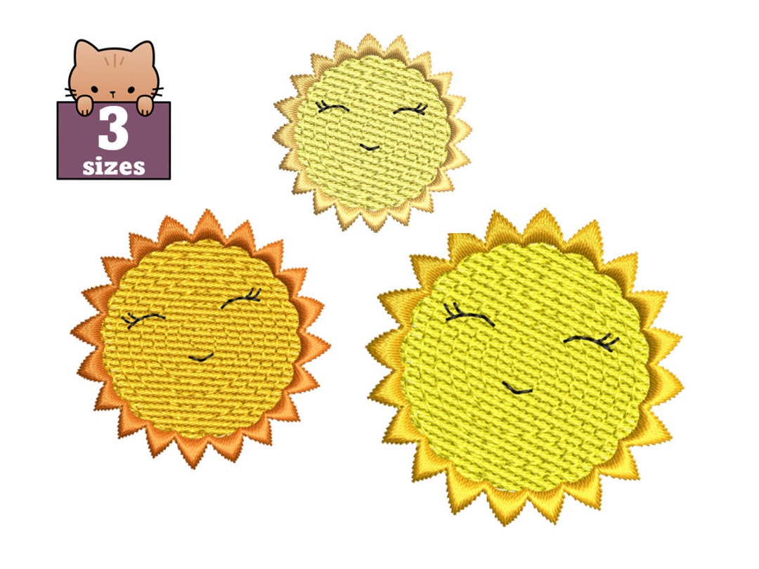 Sun Embroidery Pattern, Machine Embroidery Design, Embroidery File ...