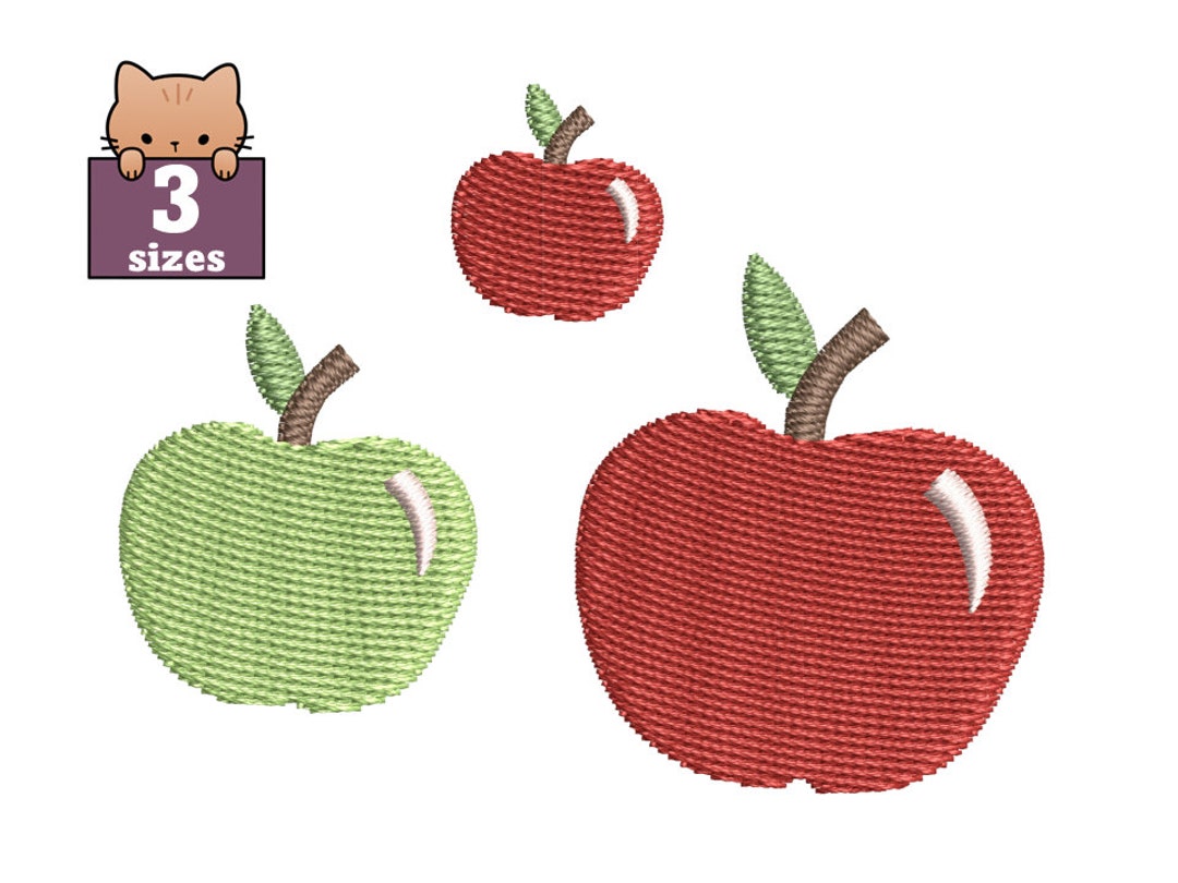 Apple Embroidery Pattern, Machine Embroidery Design, Embroidery File ...