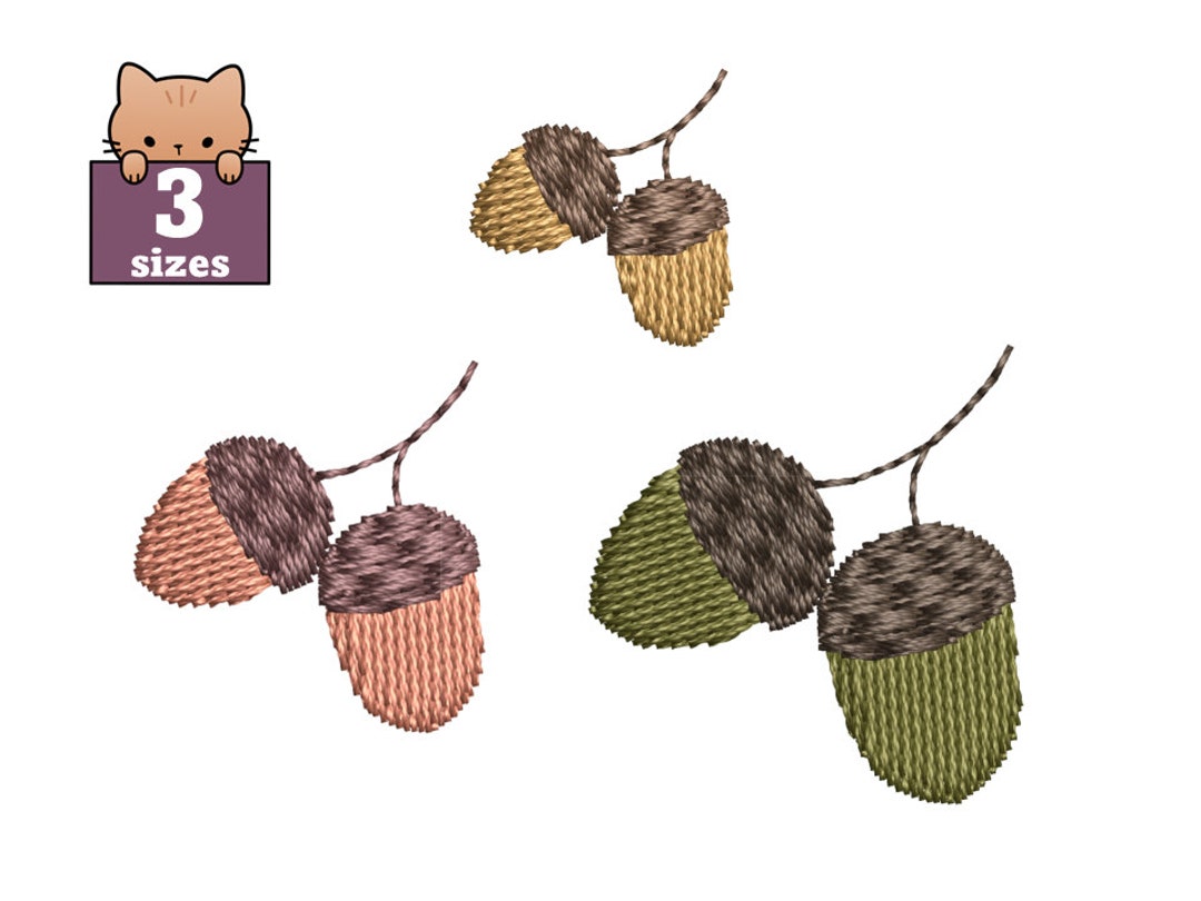 Acorn Embroidery Pattern, Machine Embroidery Design, Embroidery File ...
