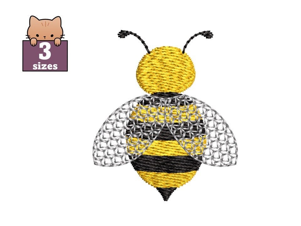 Bee Embroidery Design Pattern, Machine Embroidery File (instant ...