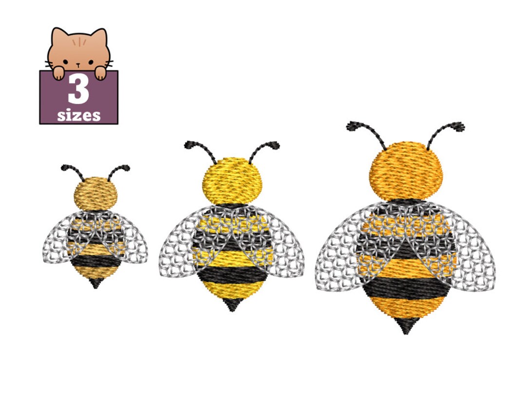 Bee Embroidery Pattern, Machine Embroidery Design, Embroidery File ...