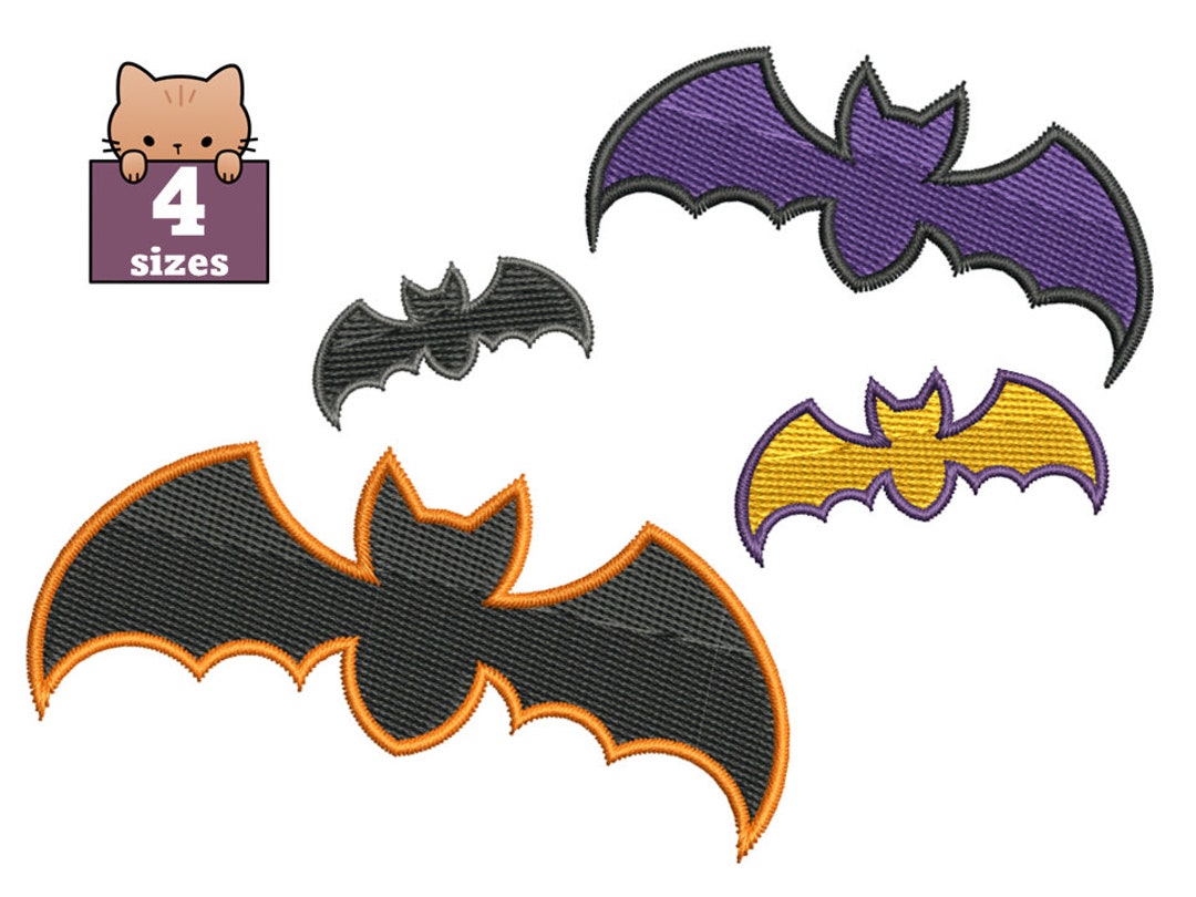 Bat Embroidery Pattern Machine Embroidery Design Embroidery - Etsy