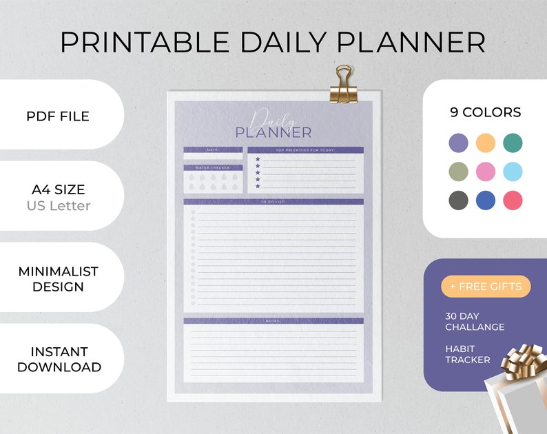 Simple Minimalist Printable Weekly Planner - Etsy