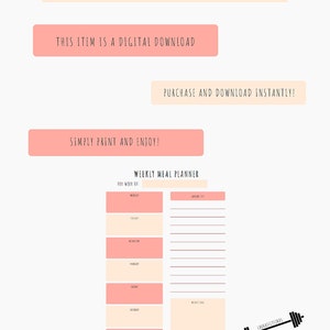 Weekly Meal Planner With Grocery List and Weekly Goal Setting - INSTANT ...