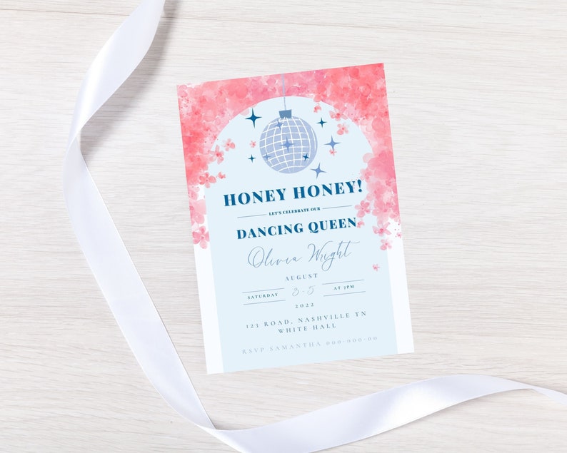 Mamma Mia Dancing Queen Bachelorette Party Invitation - Etsy