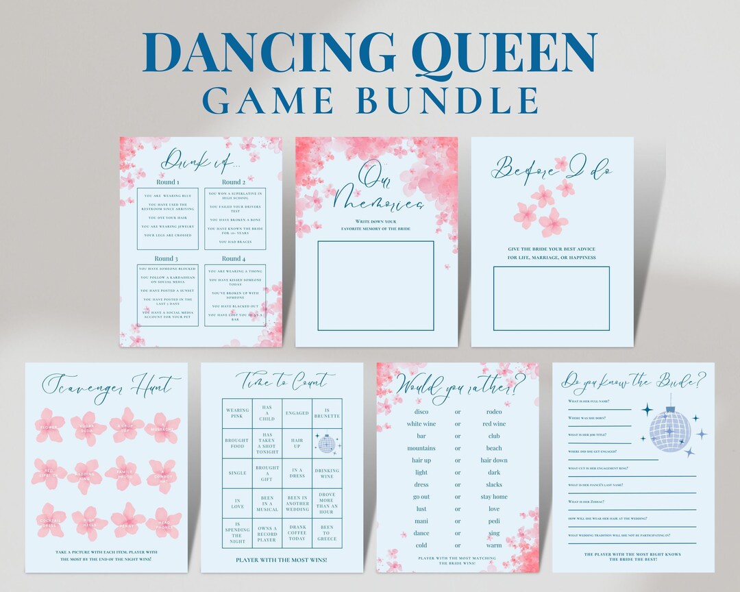 Mamma Mia Bachelorette Games | Mamma Mia Game Bundle | Canva Template ...