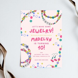 Jewelry Making Party Invitation | Jewelry Birthday Invite | Craft ...