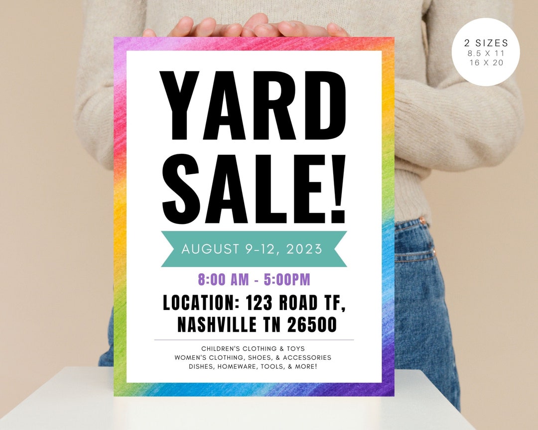 Yard Sale Flyer | Yard Sale Printable | Yard Sale Poster | Garage Sale ...