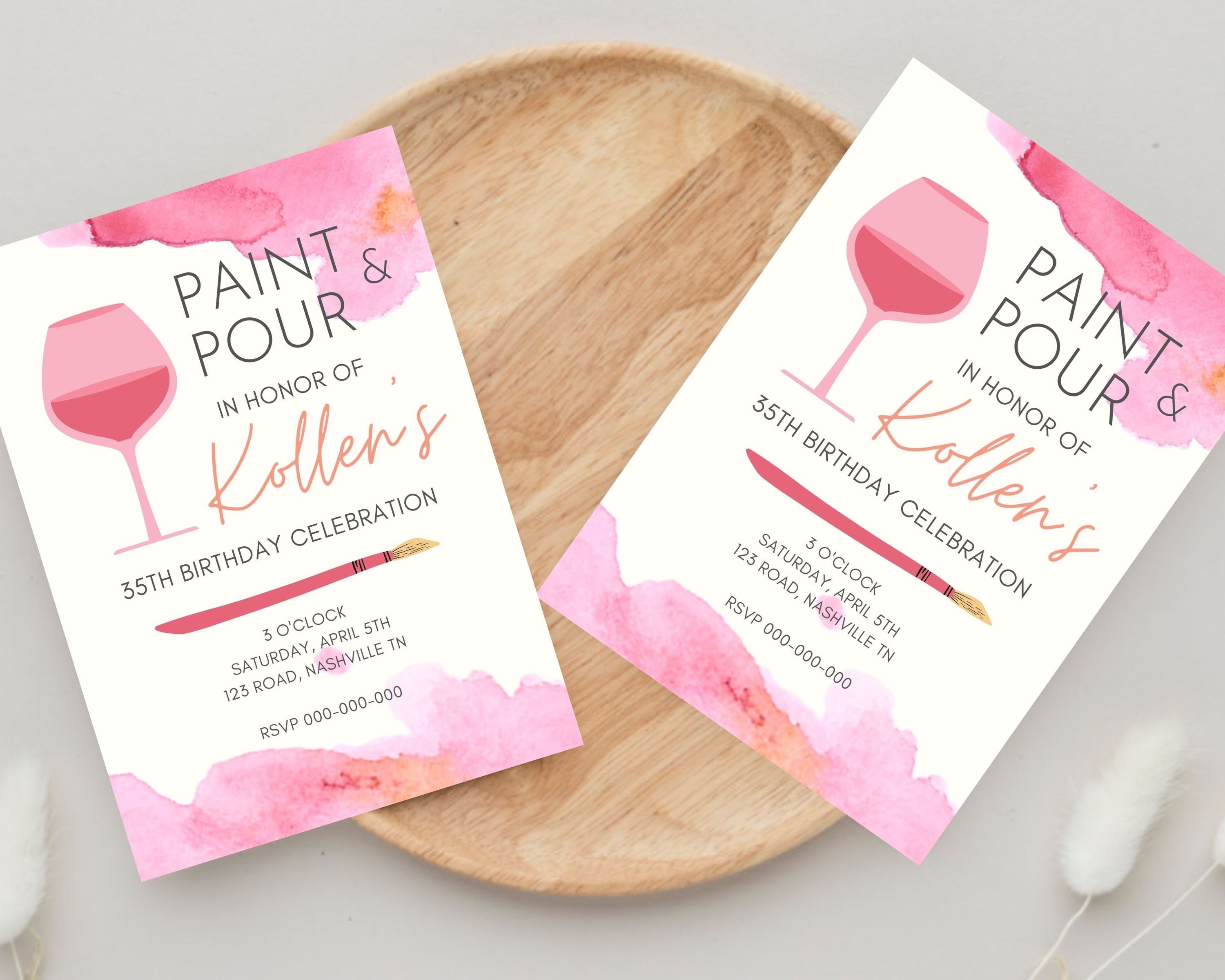 Paint and Sip Invite | Paint and Wine | Invitation Template - Etsy