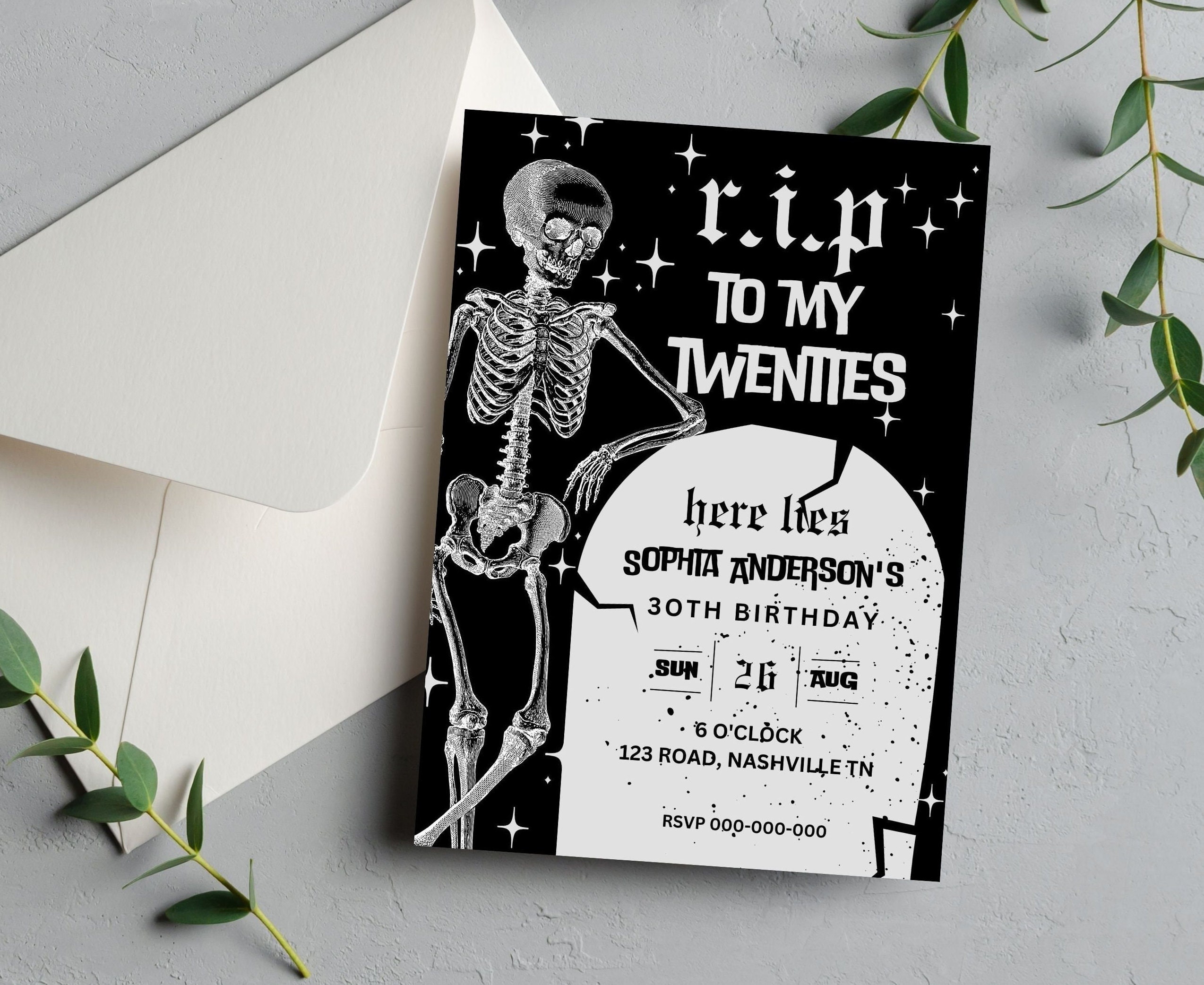 RIP Twenties Birthday Invite Death to My 20s RIP 30th Birthday Funeral ...