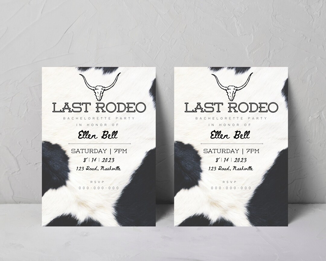 Cow Rodeo Bachelorette Invitation Western Bachelorette - Etsy