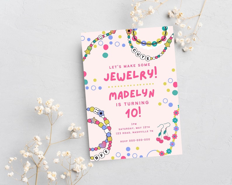 Jewelry Making Birthday Party Invitation Template (digital Download) - Etsy