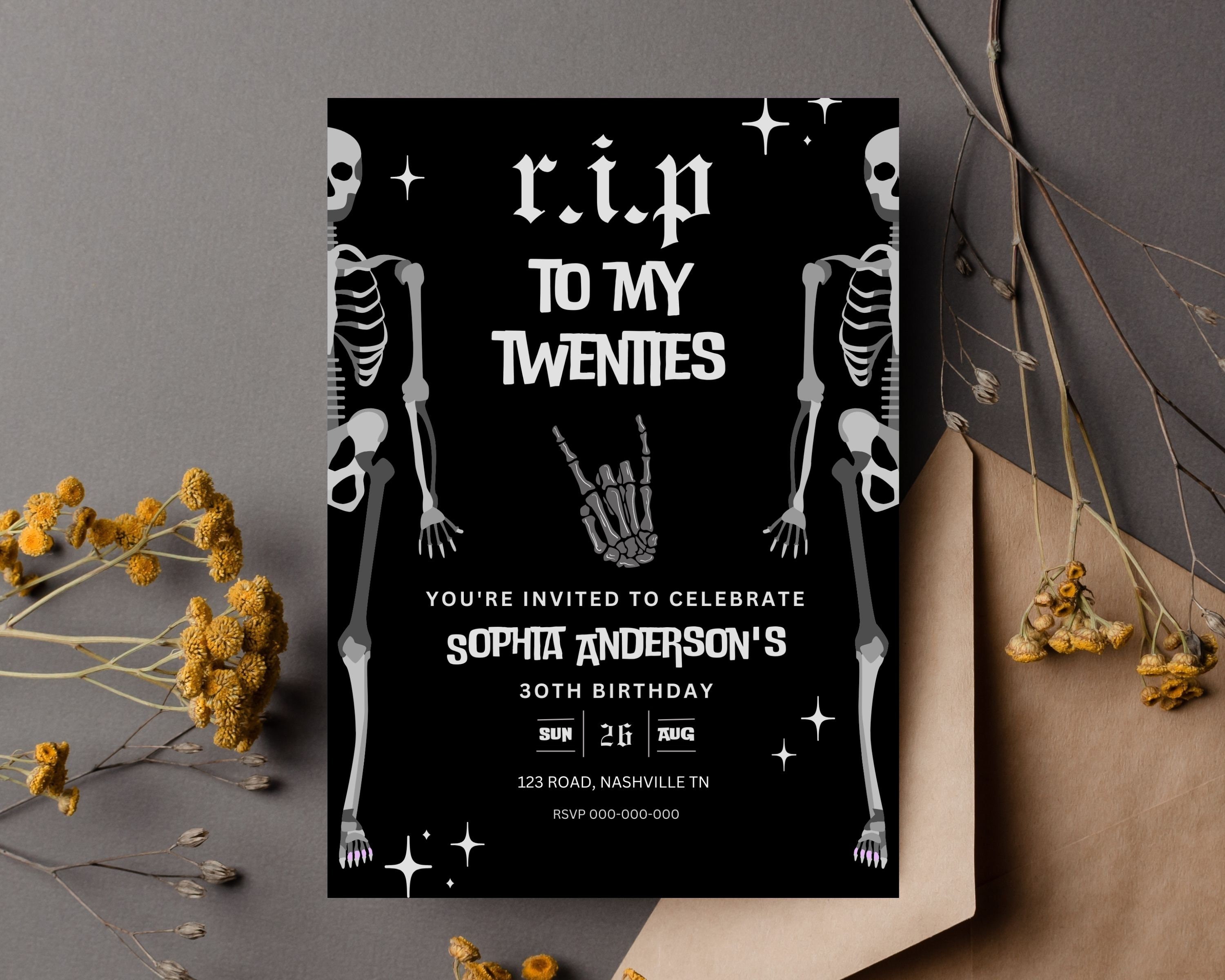 RIP Twenties Birthday Invite Rest in Peace to My Twenties Death 20s ...
