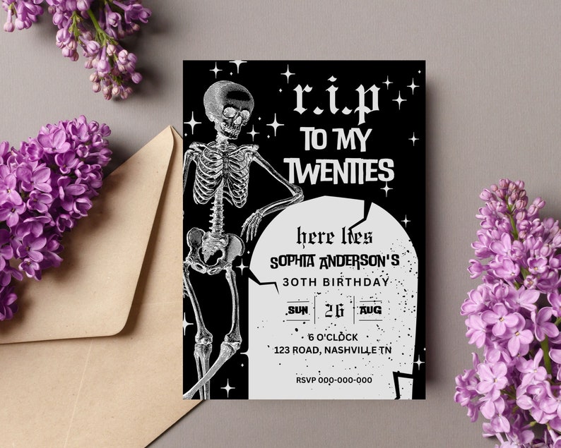 RIP Twenties Birthday Invite Death to My 20s RIP 30th Birthday Funeral ...