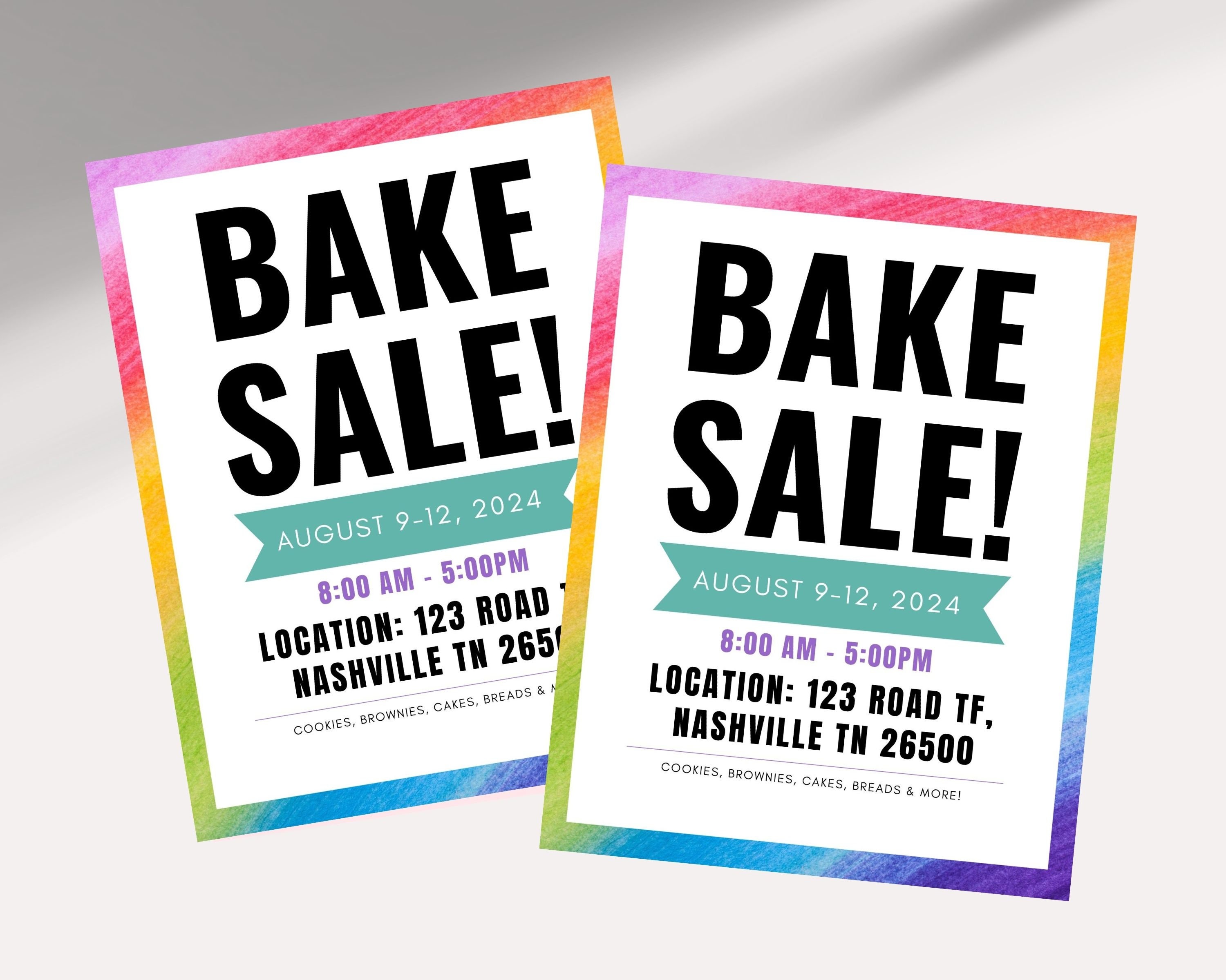 Bake Sale Flyer | Bake Sale Printable | Bake Sale Poster | Template - Etsy