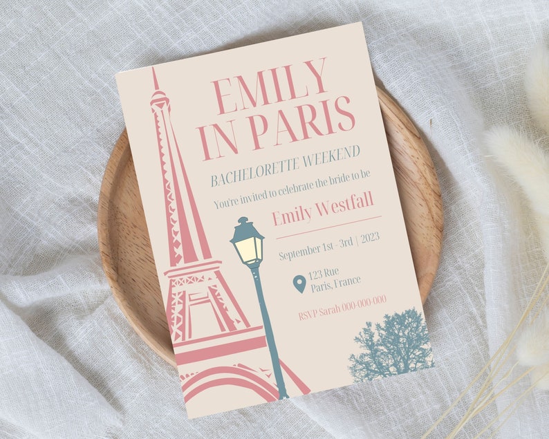 Paris Bachelorette Invitation: Eiffel Tower Weekend Itinerary (canva ...