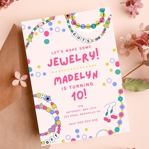 Jewelry Making Birthday Party Invitation Template (digital Download) - Etsy