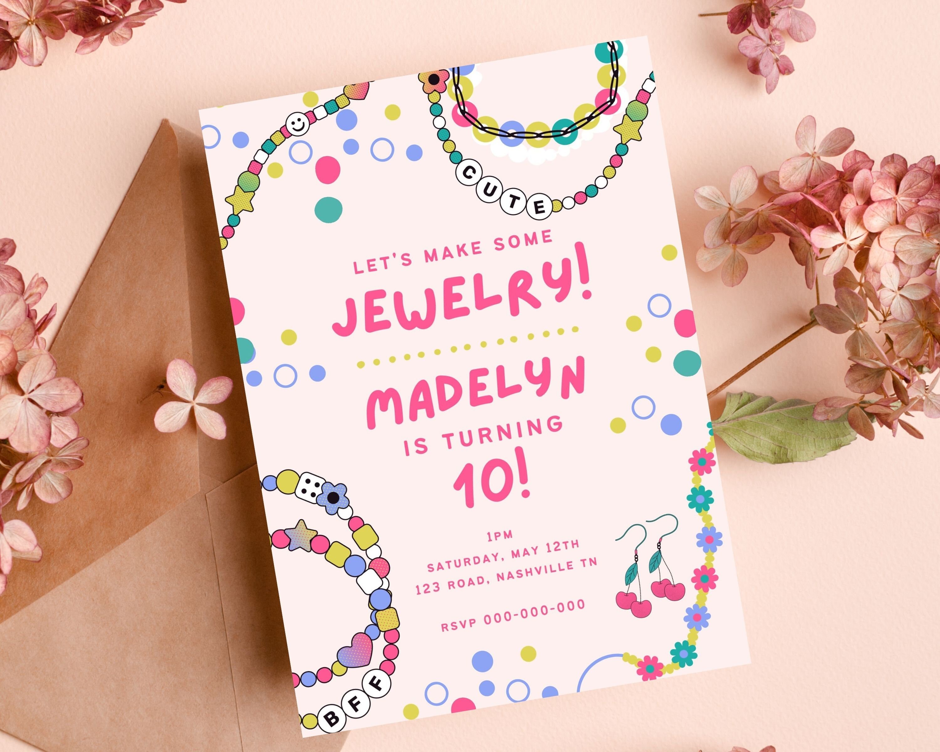 Jewelry Making Party Invitation Jewelry Birthday Invite Craft Birthday ...