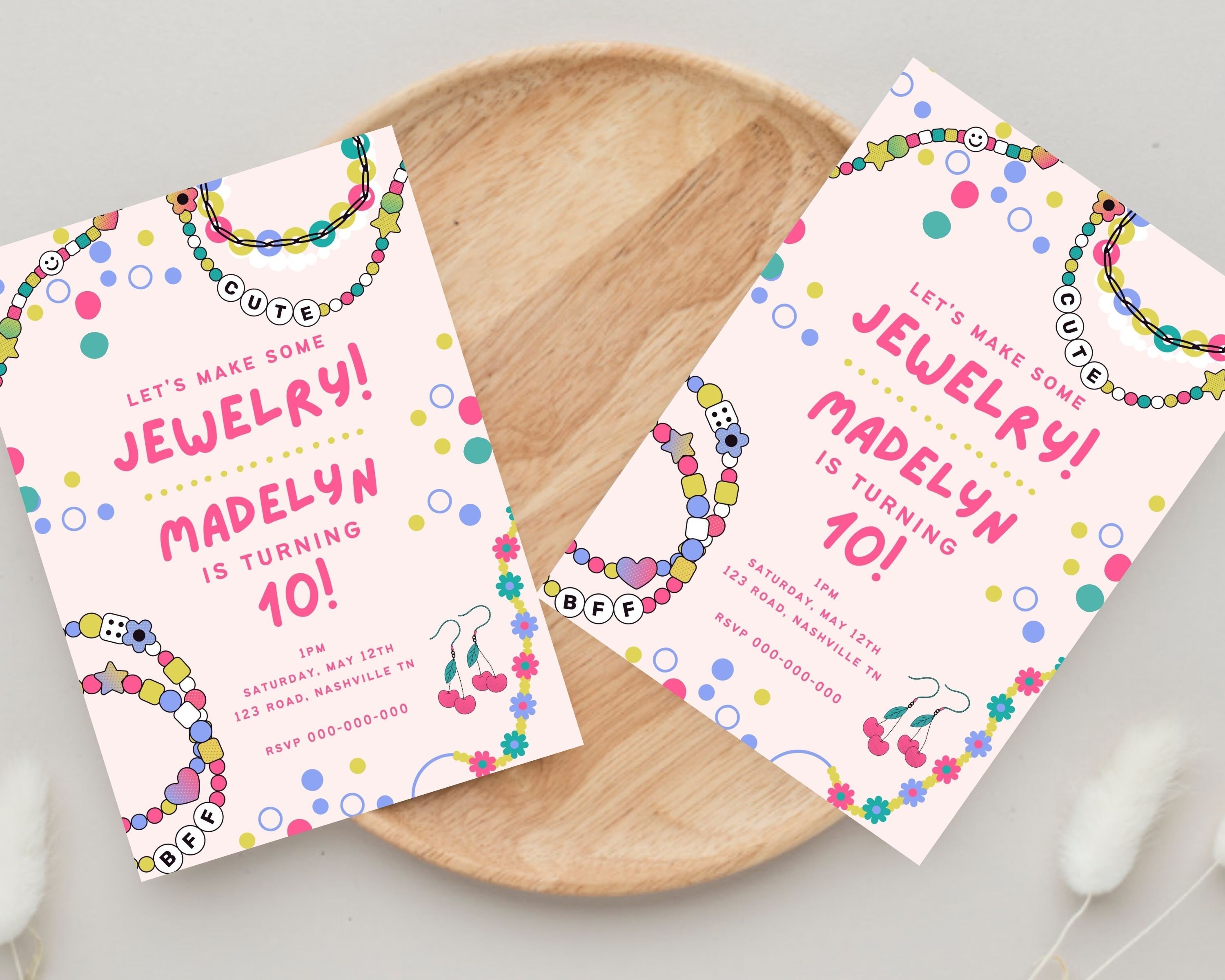 Jewelry Making Party Invitation Jewelry Birthday Invite Craft Birthday ...