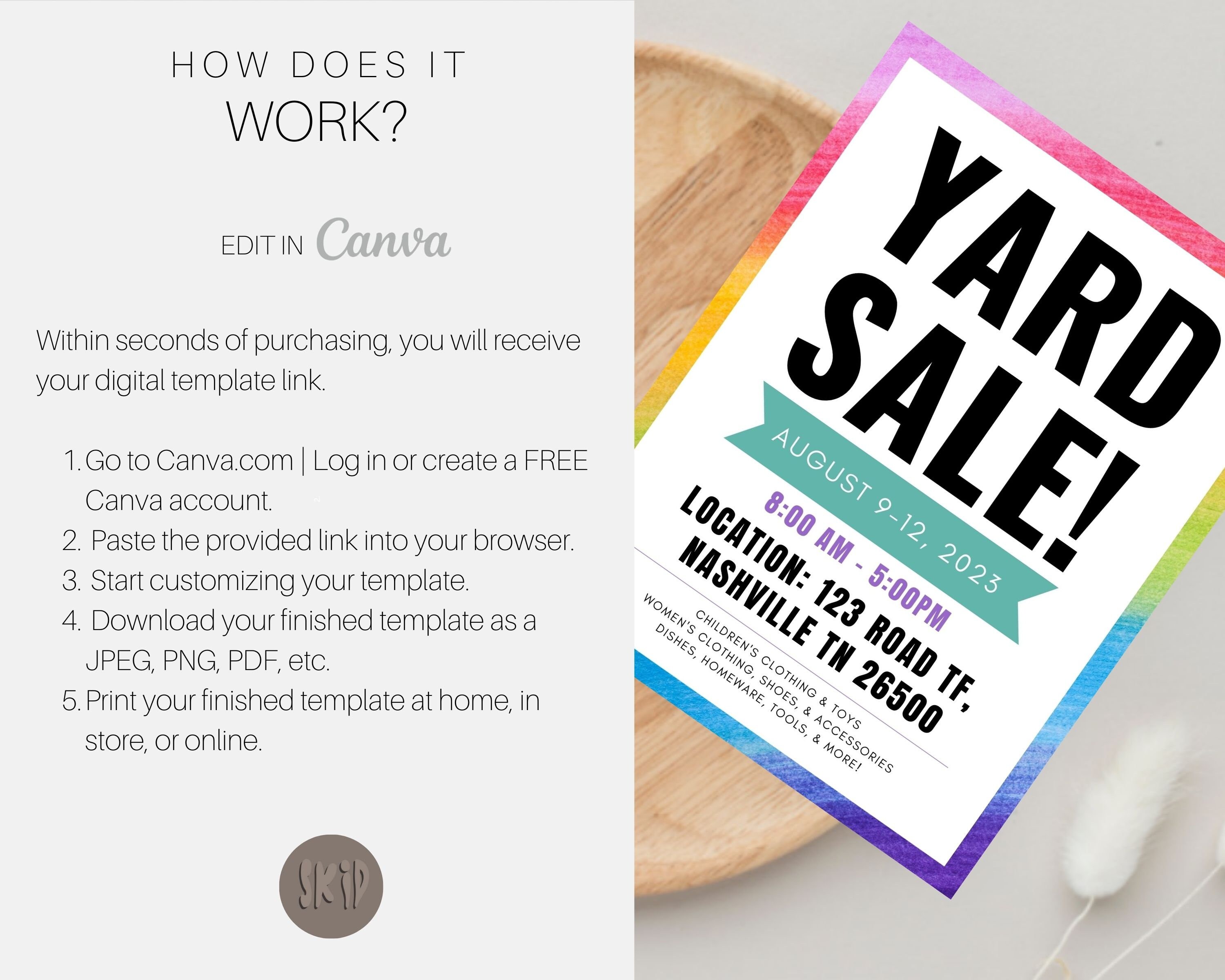 Yard Sale Flyer | Yard Sale Printable | Yard Sale Poster | Garage Sale ...
