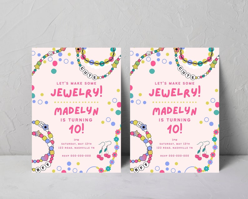 Jewelry Making Party Invitation | Jewelry Birthday Invite | Craft ...