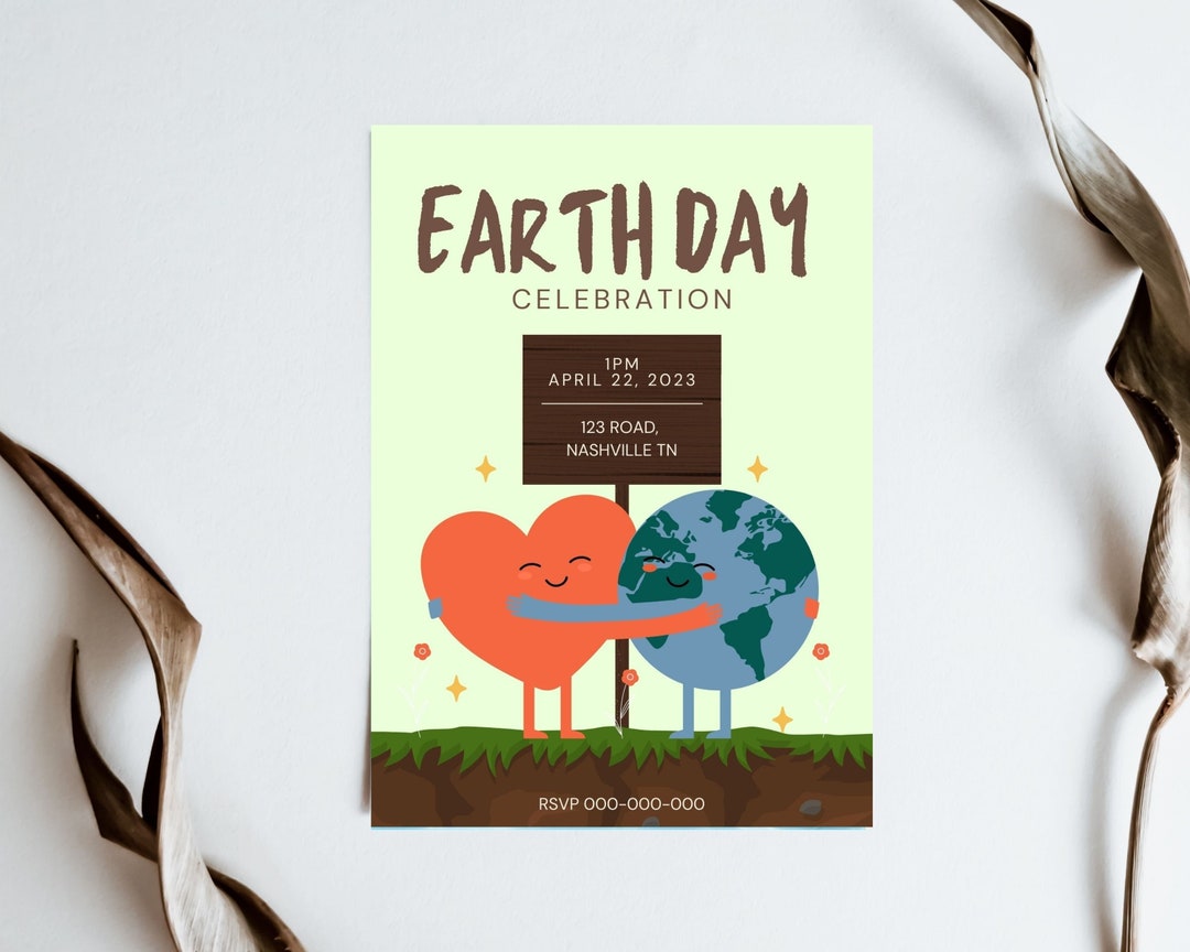 Earth Day Invitation Earth Celebration Invite Canva - Etsy