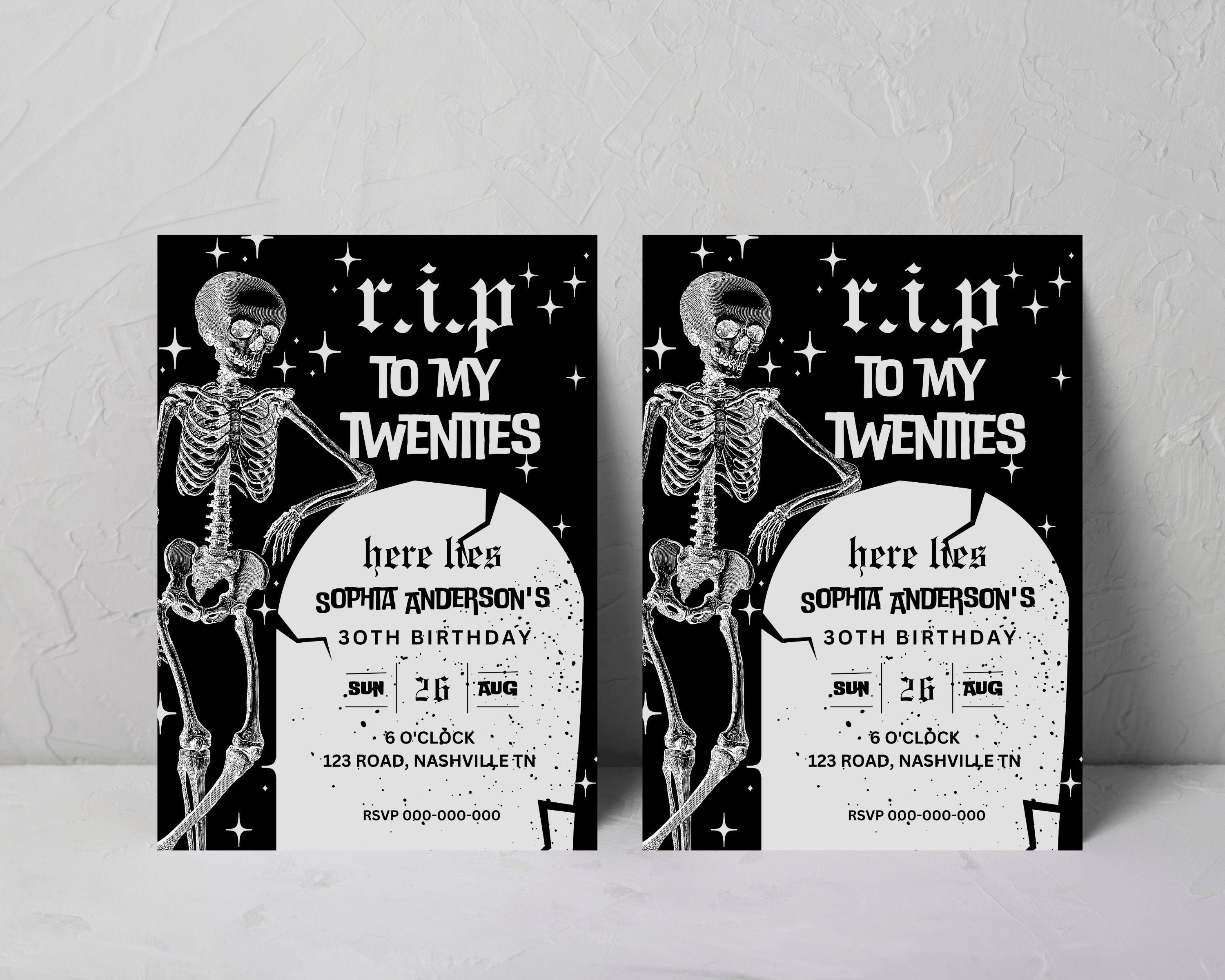RIP Twenties Birthday Invite Death to My 20s RIP 30th Birthday Funeral ...