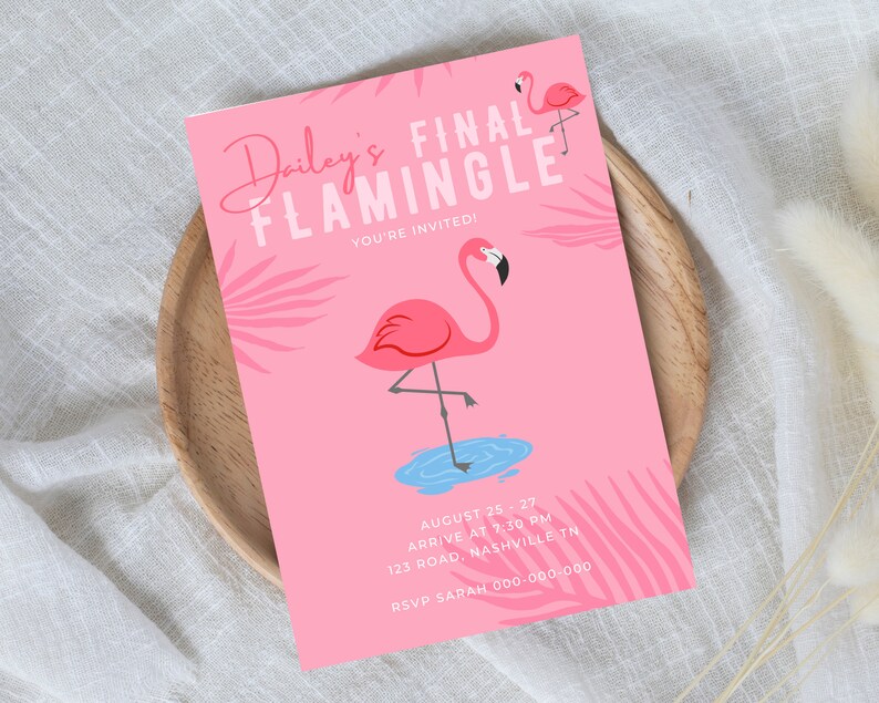 Final Flamingle Bachelorette Invitation | Flock It | Flamingo ...
