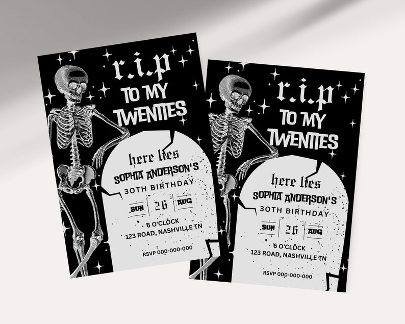 RIP Twenties Birthday Invite Death to My 20s RIP 30th Birthday Funeral ... RIP Twenties Birthday Invite Death to My 20s RIP 30th Birthday Funeral ...