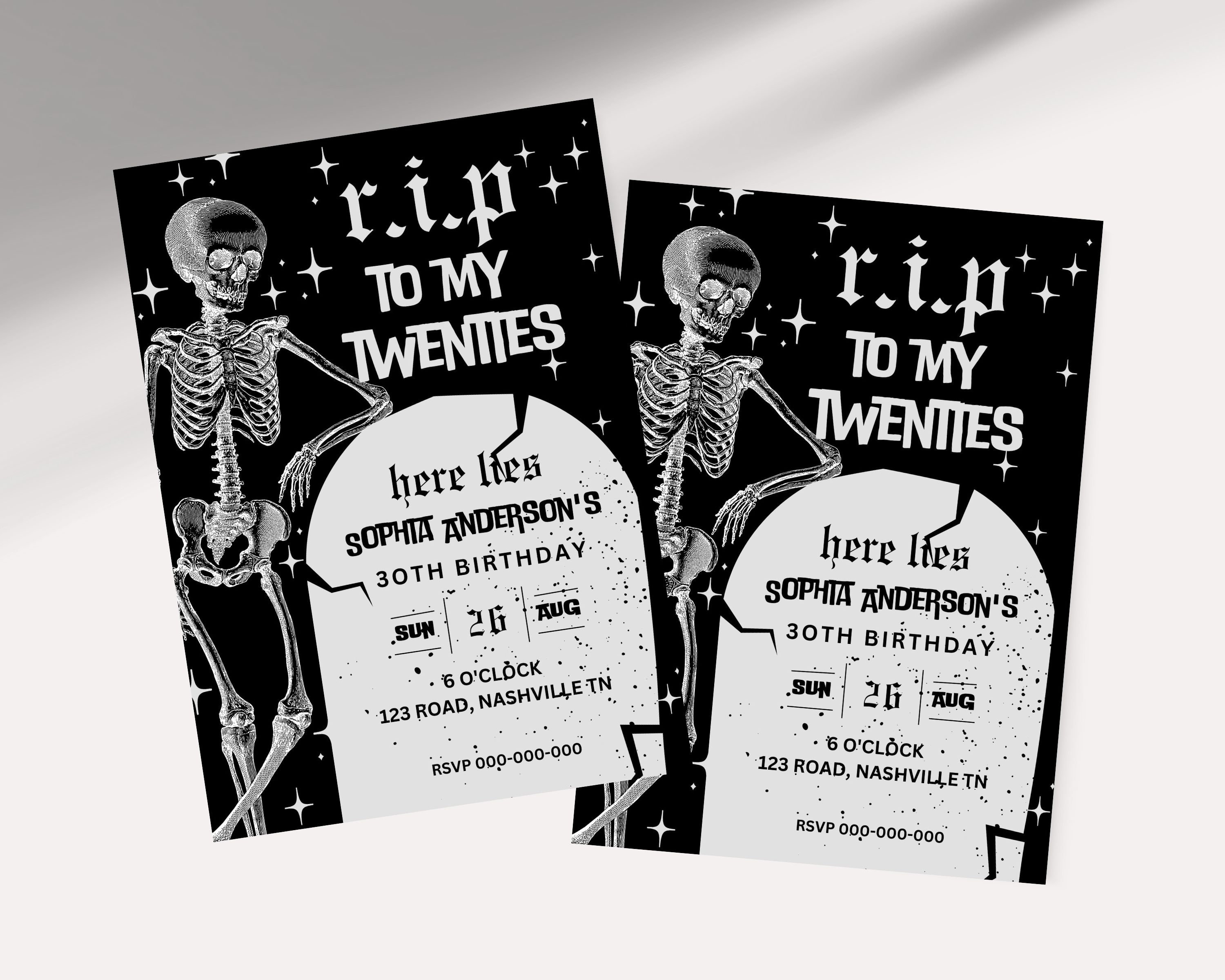 RIP Twenties Birthday Invite Death to My 20s RIP 30th Birthday Funeral ...