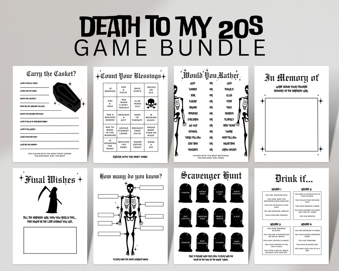RIP Twenties Birthday Invitation Bundle | Death to My 20s | Game Bundle ...
