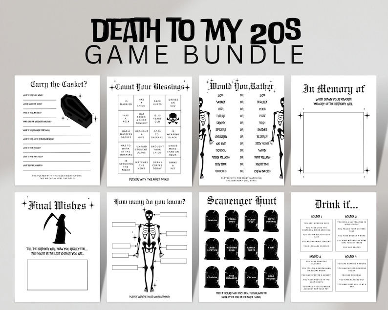 RIP Twenties Birthday Invitation Bundle | Death to My 20s | Game Bundle ...