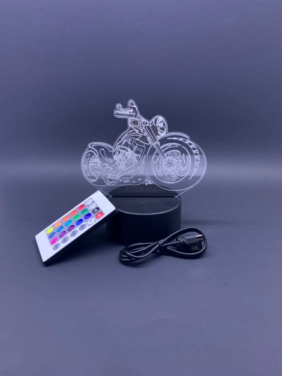 Laser Cut Motorcycle LED Lamp - Etsy